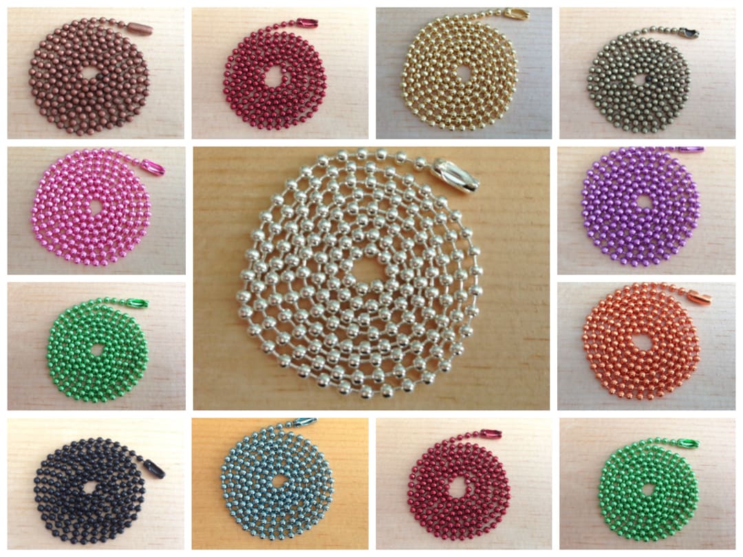 5pc...2.4mm Colored Ball Chains. Mix and Match Any Color. Great for ...