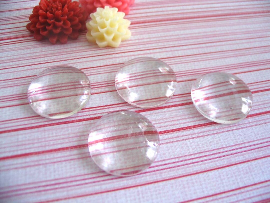 20 Pk...18mm Circle Glass Tiles...cabochons...great for Earrings, Rings ...