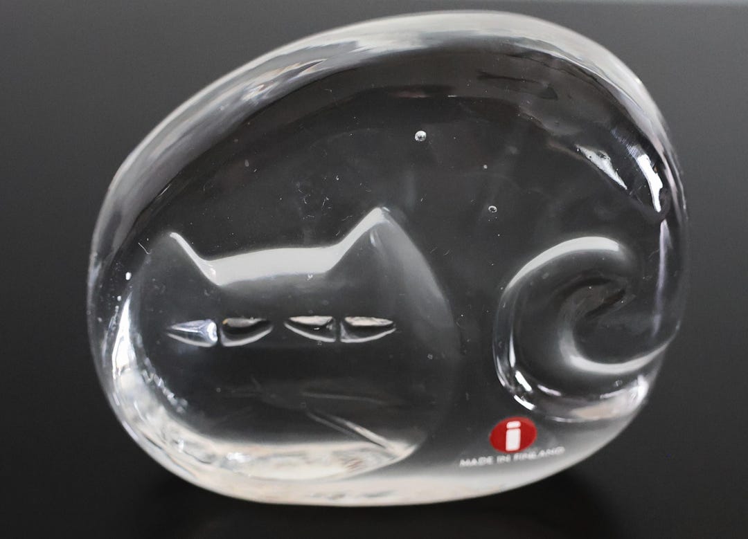 Cute Cat Paperweight Designed by Jorma Vennola for Iitala, Finland - Etsy