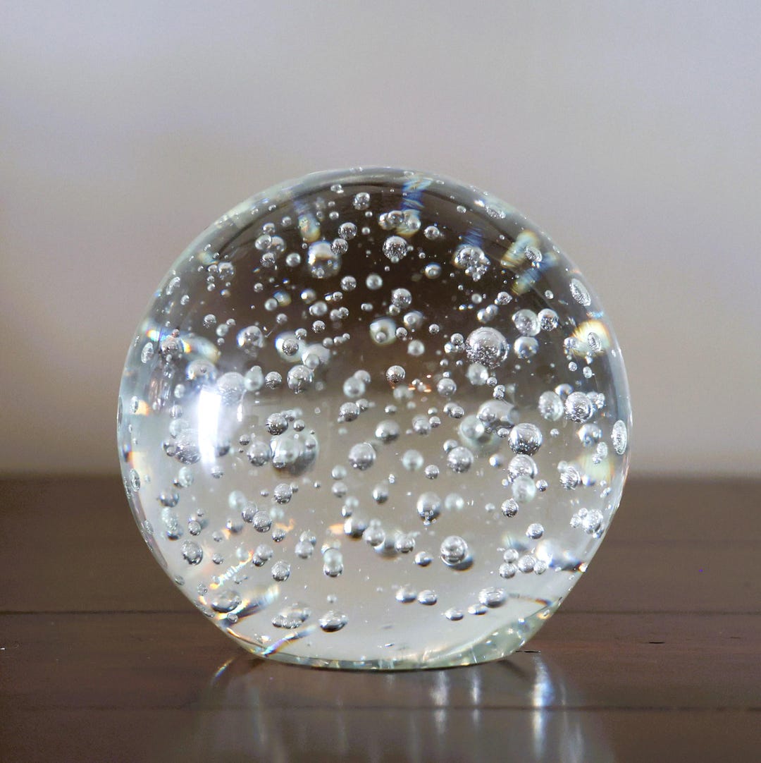 Controlled Bubble Large Glass Paperweight - Etsy