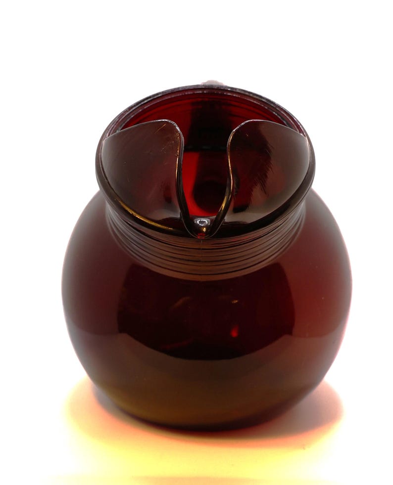 Vintage Anchor Hocking Ruby Red Glass Tilt Ball Pitcher - Etsy