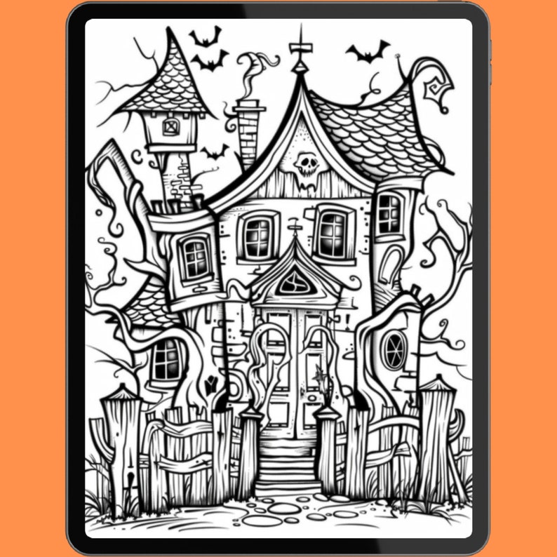 Halloween Haunted House Colouring Pages PDF | 10 Printable Colouring ...