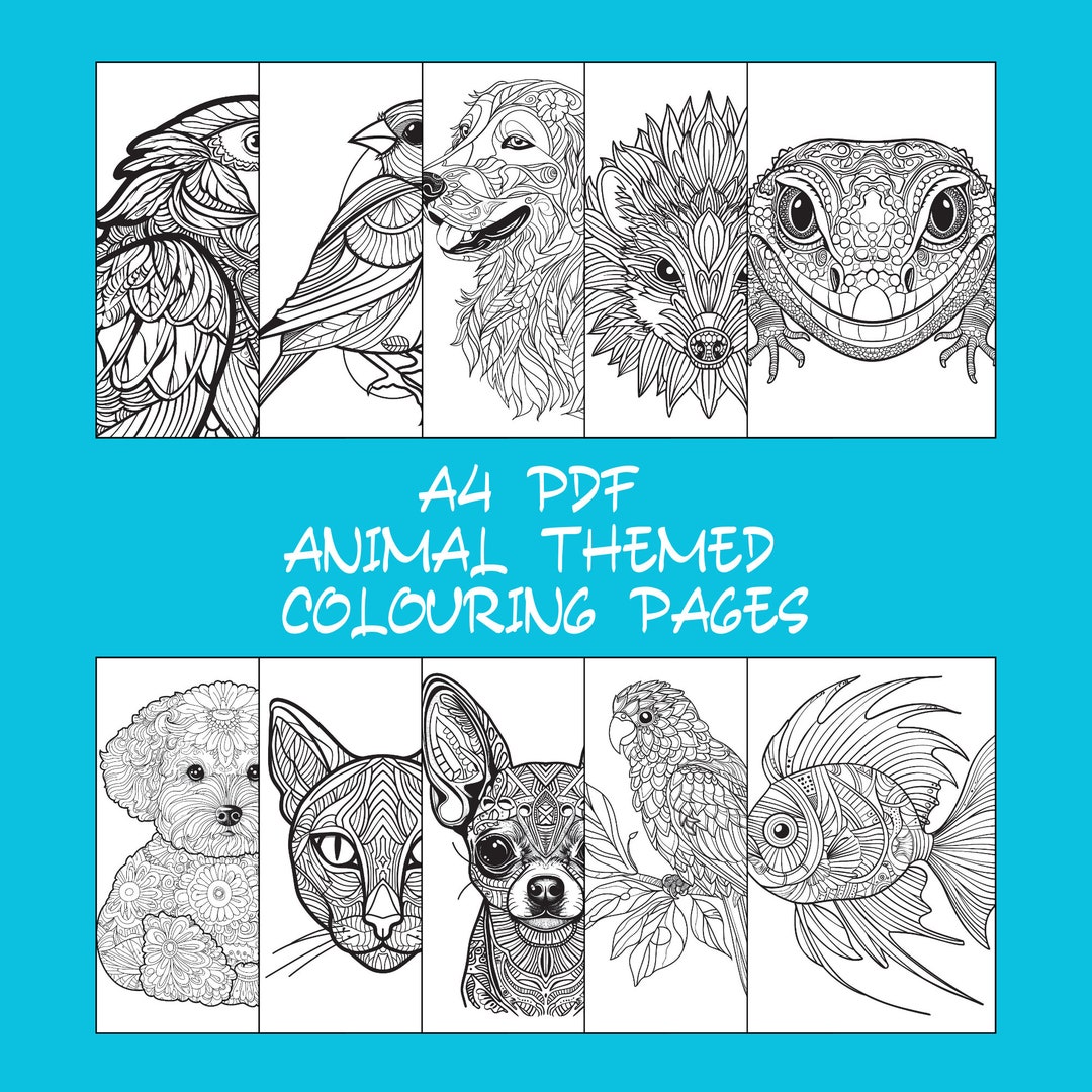 Animal Themed Colouring Pages PDF | 10 Fun Printable Colouring Sheets ...