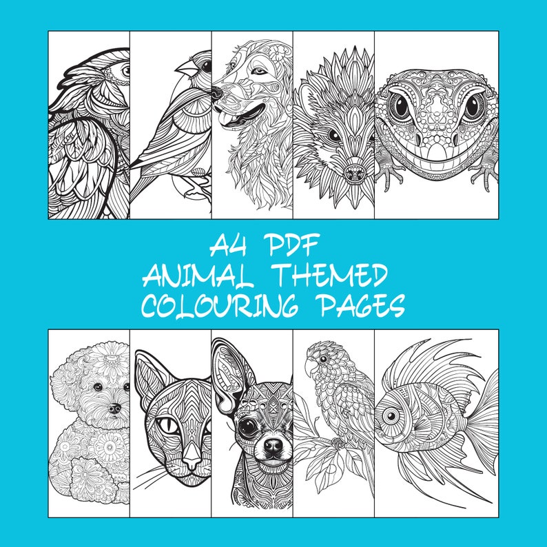 Animal Themed Colouring Pages PDF | 10 Fun Printable Colouring Sheets ...