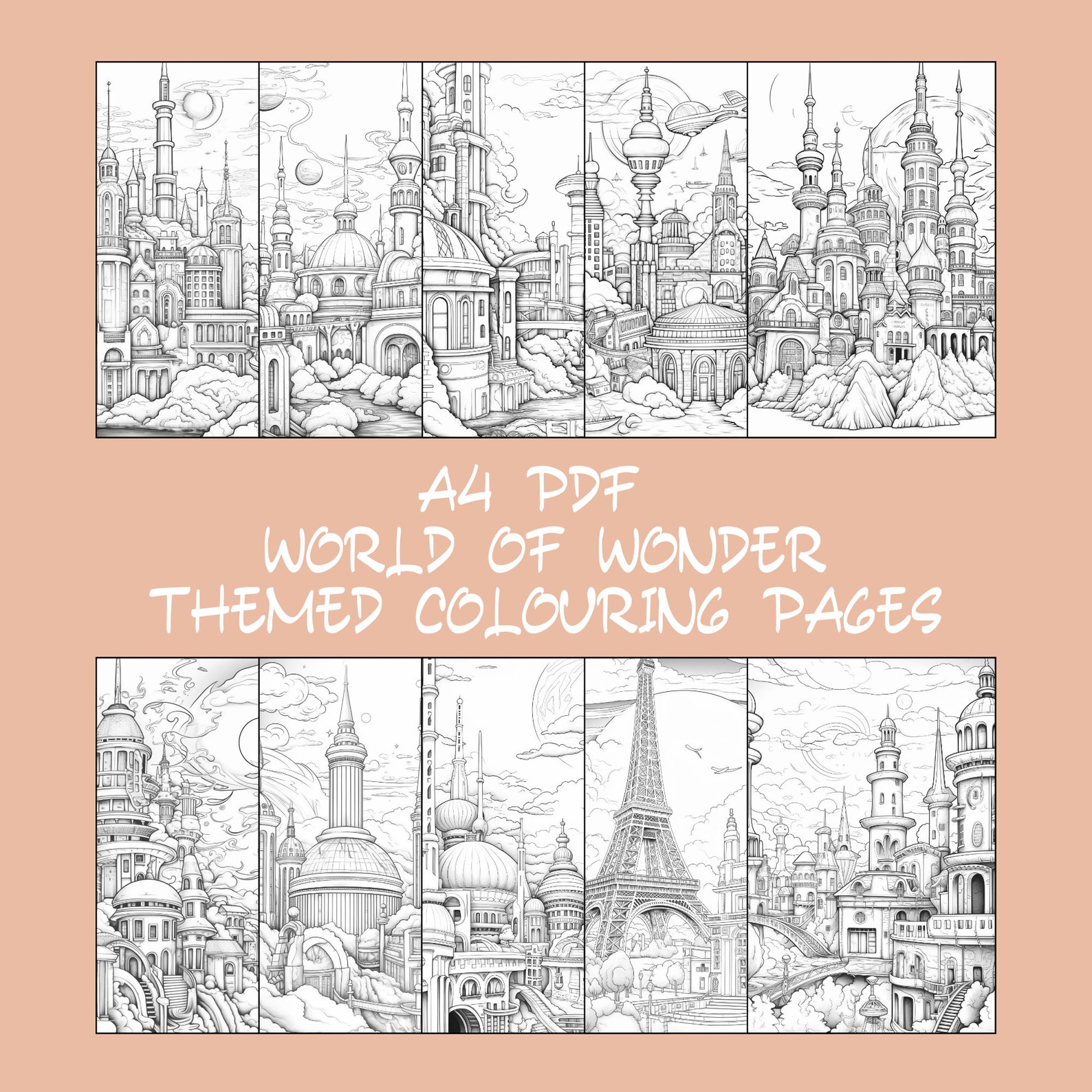 World Monuments Colouring Pages PDF | 10 World of Wonder Printable ...