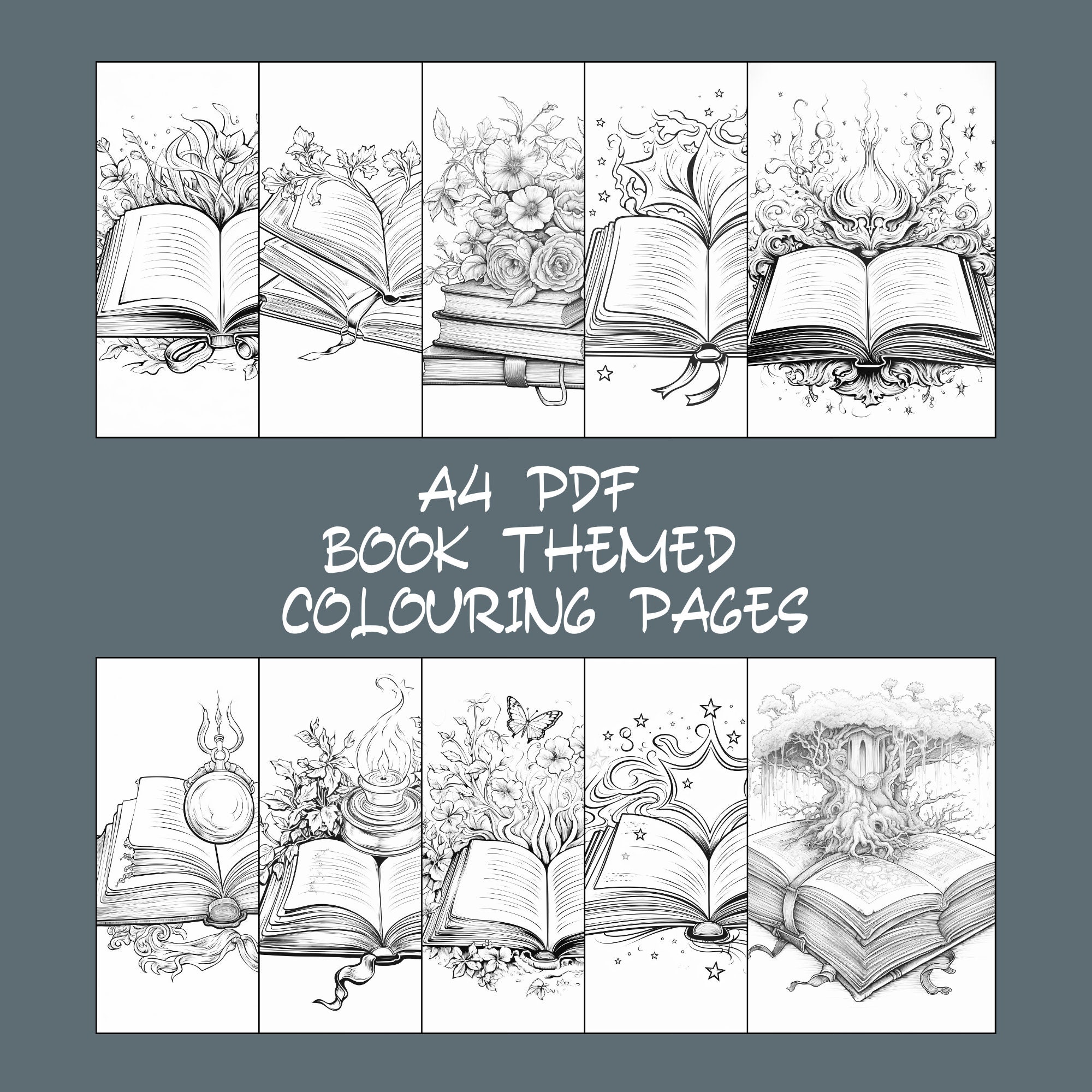 Book Themed Colouring Pages PDF | 10 Literary Printable Colouring ...