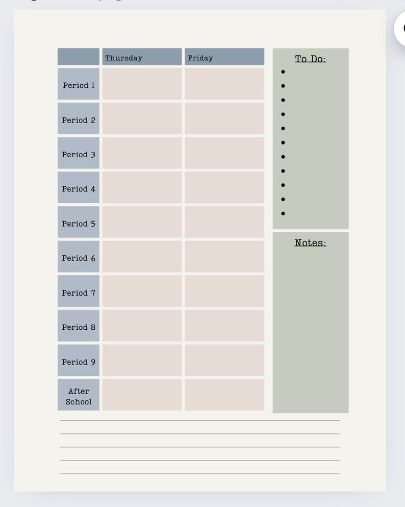 Secondary Planner by Period - Etsy