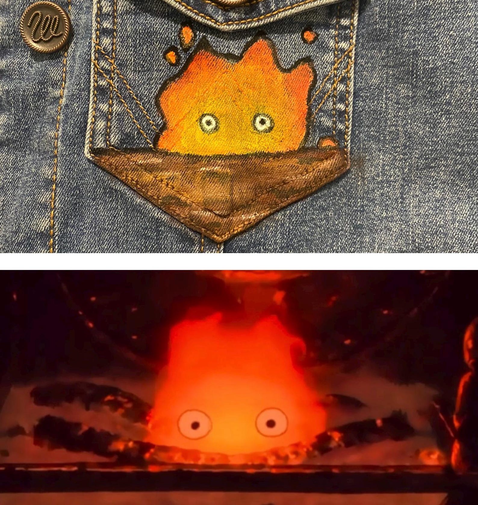 Howls Moving Castle Painted Denim Jacket - Etsy