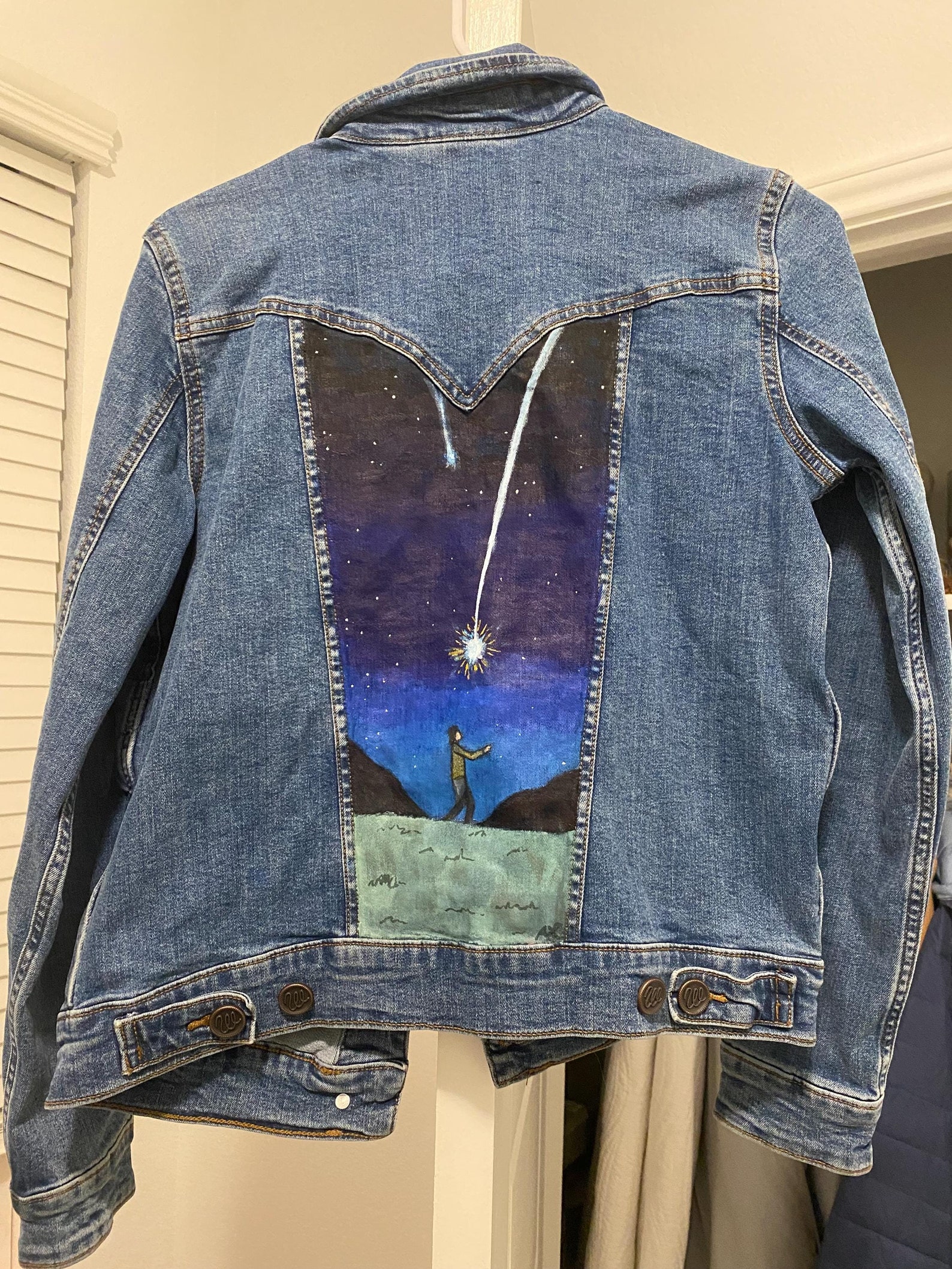 Howls Moving Castle Painted Denim Jacket - Etsy