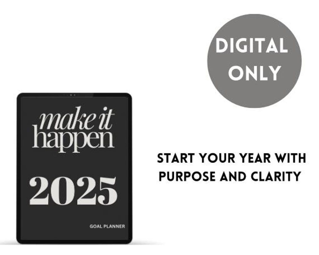 2025 Digital Goal Planner | Printable New Year Organiser for ...