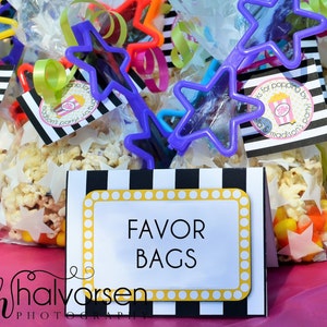 Movie Night Labels - INSTANT DOWNLOAD Food Labels or Drink Labels - Red ...
