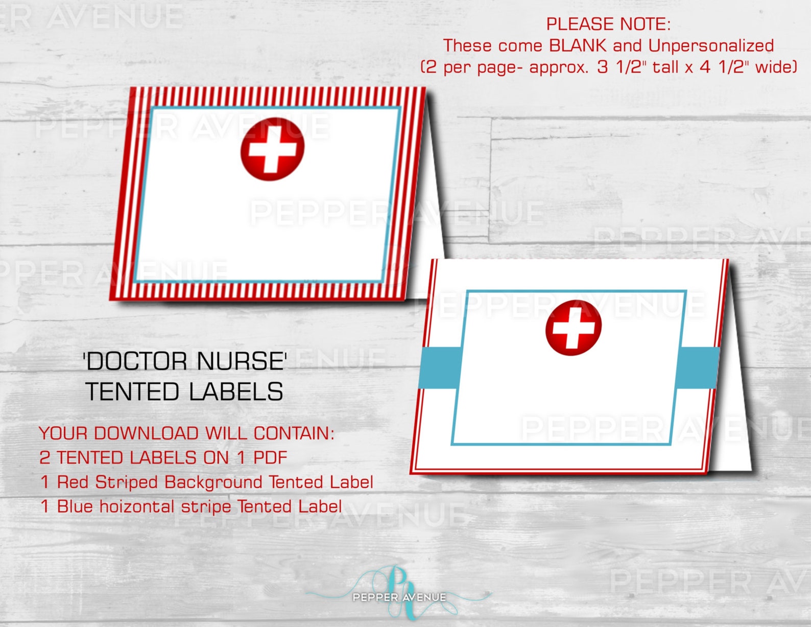 Doctor or Nurse Party Tented Labels Birthday or Graduation | Etsy