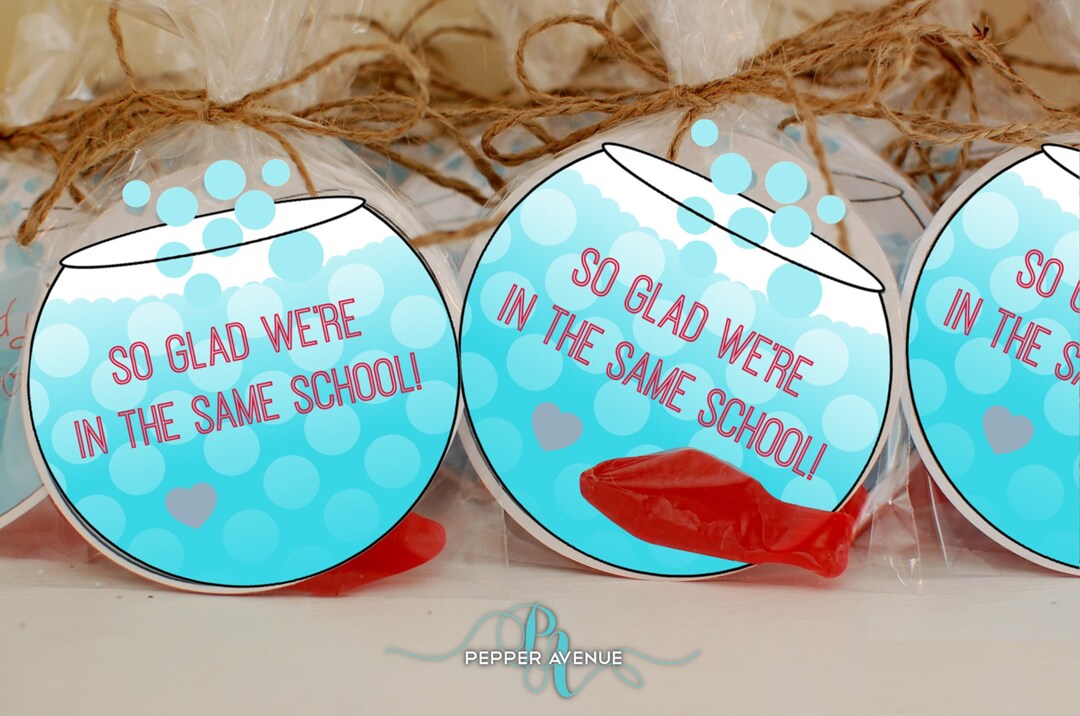 Back to School 'so Glad We're in the Same School' - Fish Bowl Favor Bag ...