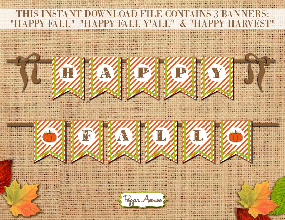 Fall Festival Pennant Banner ~INSTANT DOWNLOAD~ Pumpkin Carving ...