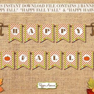Fall Festival Pennant Banner ~INSTANT DOWNLOAD~ Pumpkin Carving ...