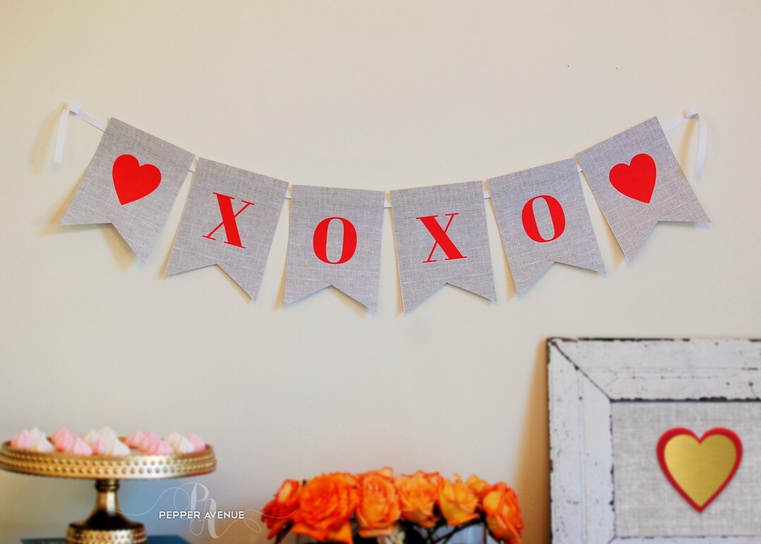 Valentine's Day XOXO and LOVE Mini Banners - Instant Download!! DIY ...