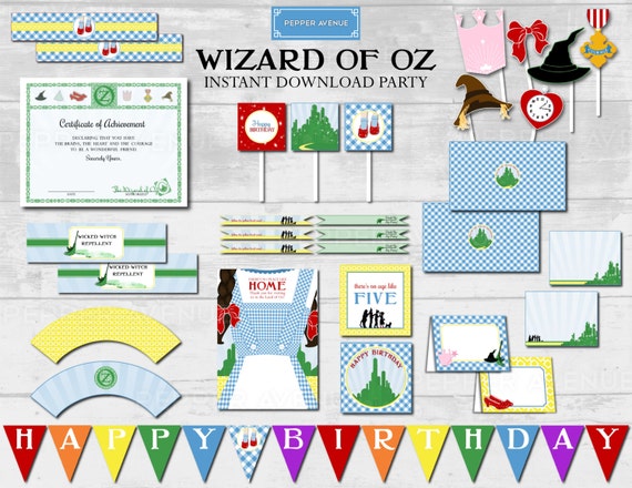 Wizard of Oz Instant Download Party Dorothy Ruby Slippers | Etsy