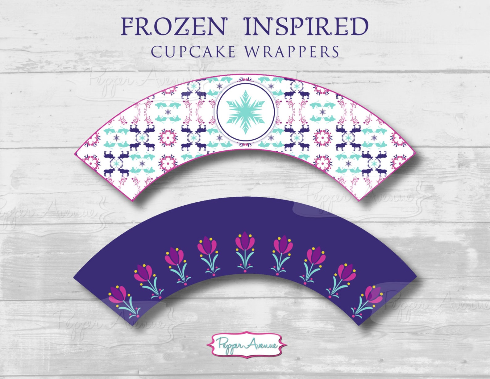 INSTANT DOWNLOAD - Frozen {inspired} Cupcake Wrappers - Frozen Birthday ...