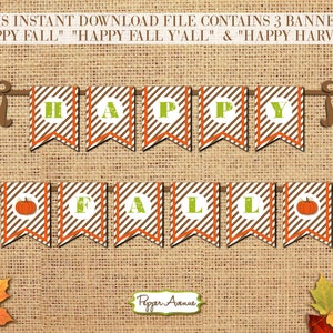 Fall Festival Pennant Banner ~INSTANT DOWNLOAD~ Pumpkin Carving ...