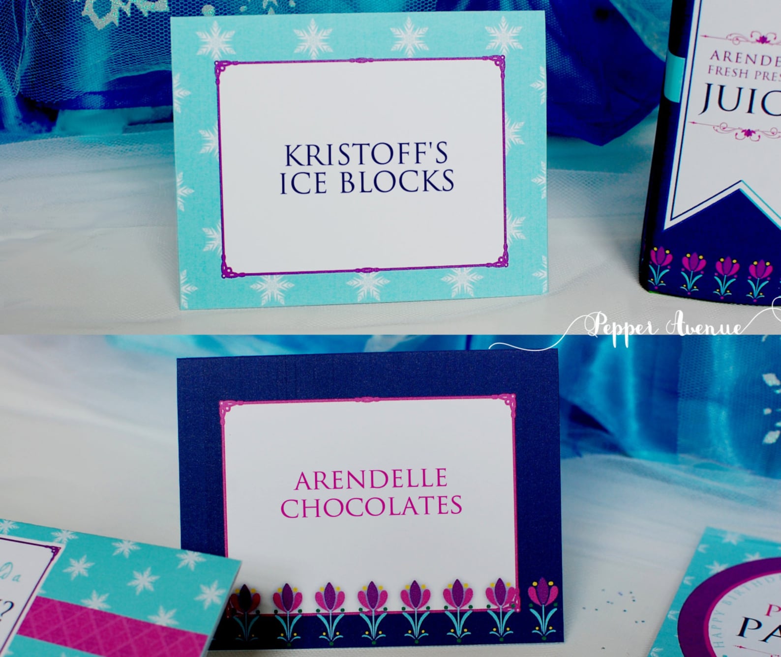 Frozen Party {instant Download} Flat -AND- Tented Labels - Place Cards ...