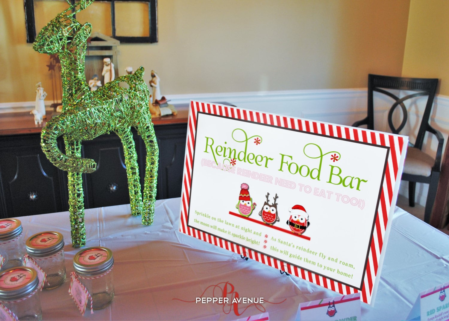 Reindeer Food Bar Sign - Instant Download File - Santa, Winter Party ...