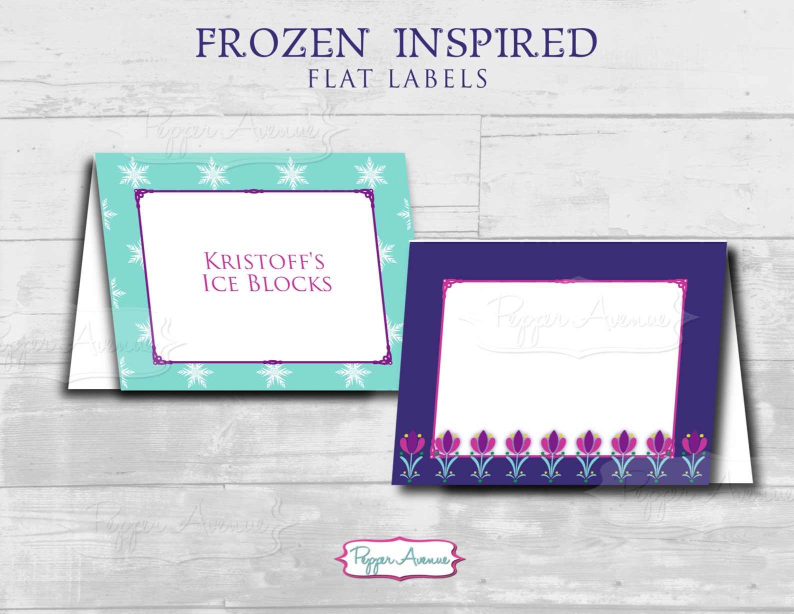 Frozen Party instant Download Flat AND Tented Labels Place Cards ...
