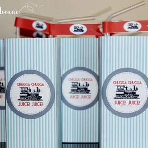 Vintage Modern Train Birthday Party Package - INSTANT DOWNLOAD ...