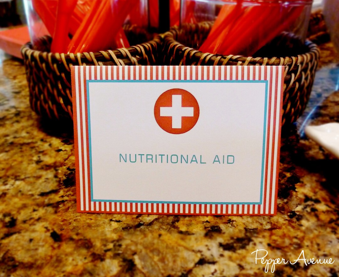 Doctor or Nurse Party Tented Labels - Birthday or Graduation Party ...