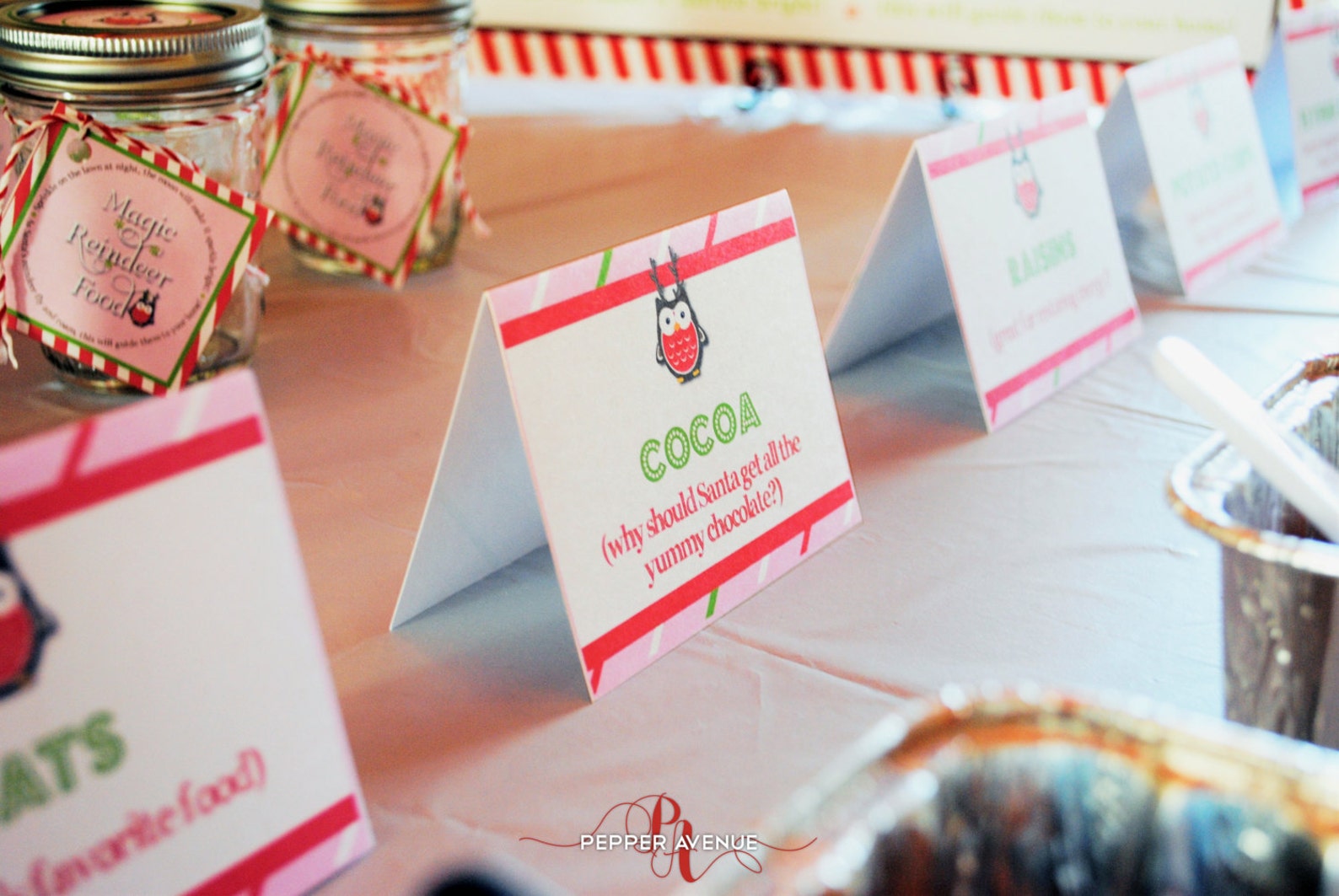 Reindeer Food Bar Sign - Instant Download File - Santa, Winter Party ...