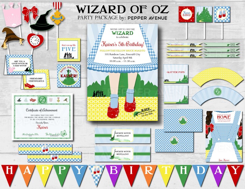 Wizard of Oz Photo Booth Props 9 Designs Wicked Witch and | Etsy