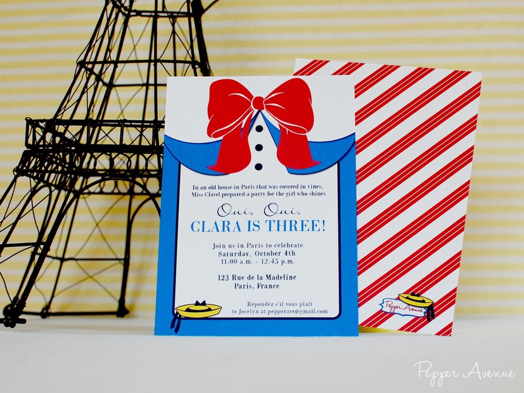 Madeline Birthday Party / Paris Birthday Party Invitation - DIY Print ...