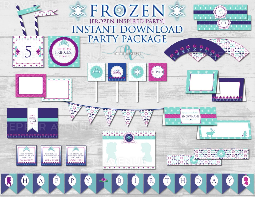 Frozen Party Package - Frozen Birthday, Elsa Birthday, Anna Birthday ...