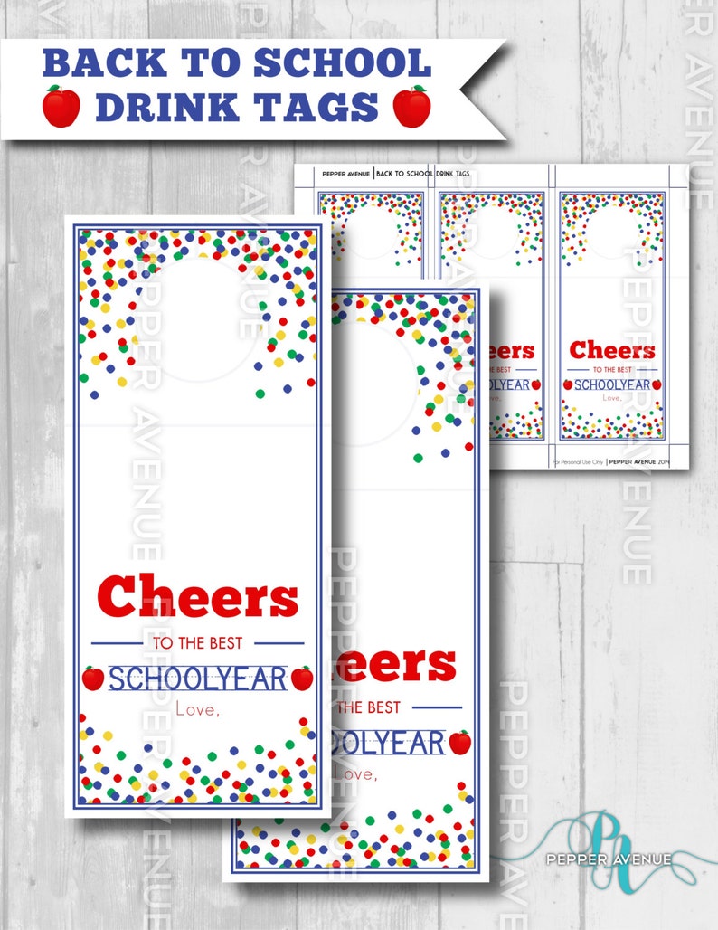 Cheers to the Best Schoolyear Drink tags Teacher gift | Etsy