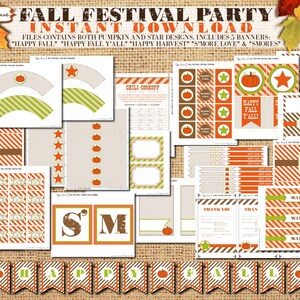Fall Festival Party ~INSTANT DOWNLOAD DIY Printable Files~ Pumpkin ...