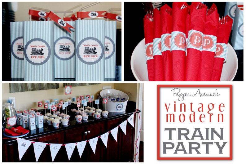 Custom Vintage Modern Train Party Invitation DIY Printable | Etsy