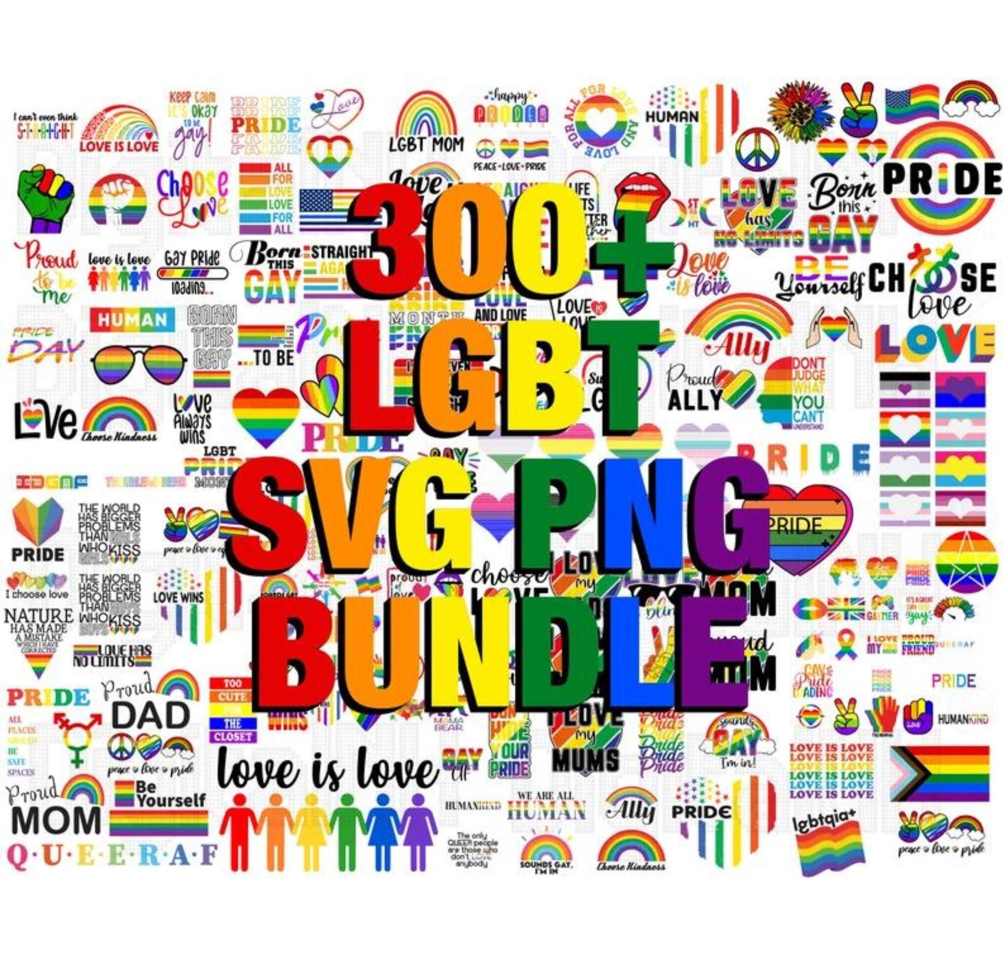 300 LGBTQ SVG Bundle, LGBT Svg, Pride Svg, Gay Pride Svg, Lgbt Quotes ...