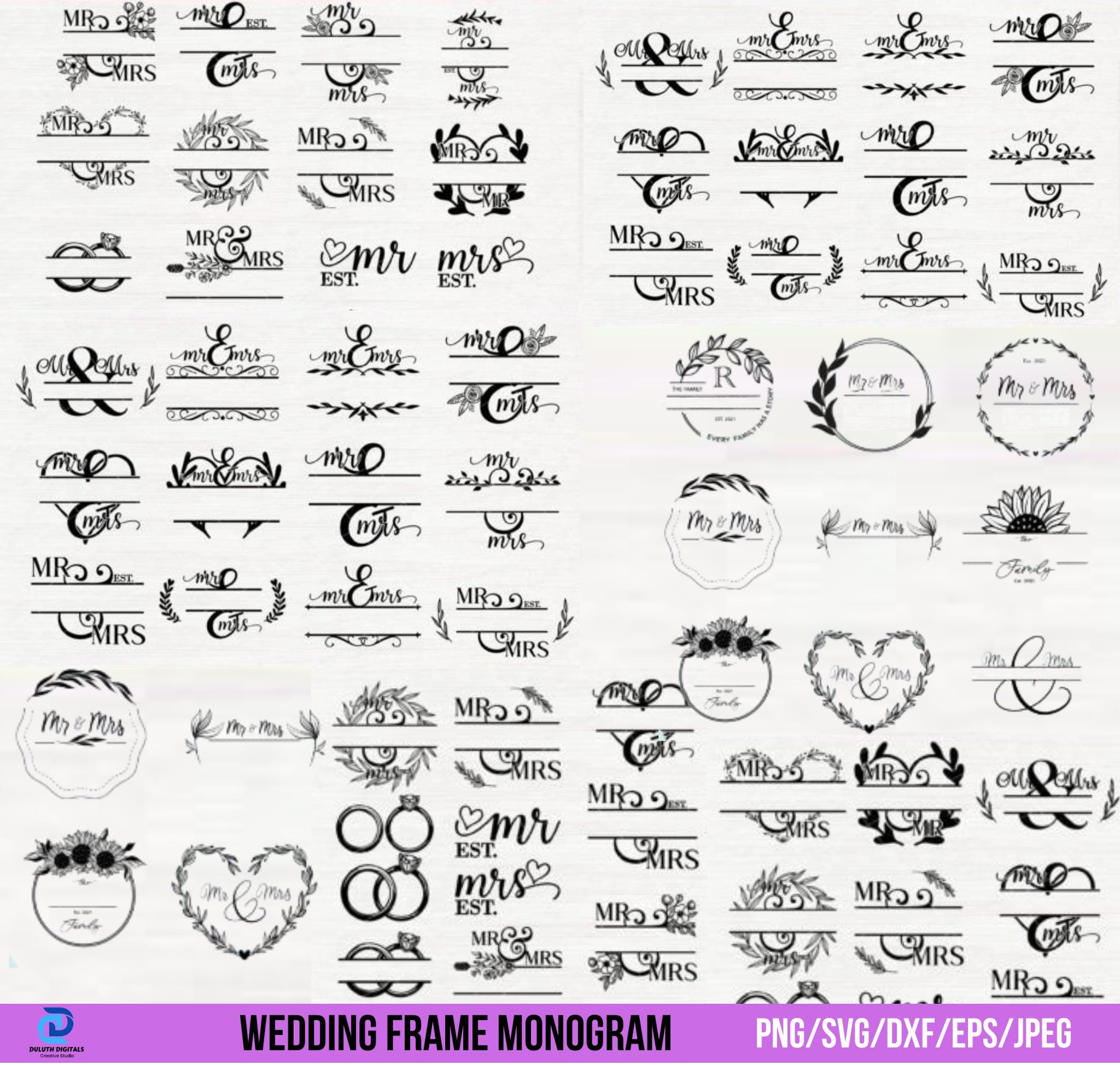 Wedding Svg Bundle, Wedding Monogram Svg, Bride and Groom Svg, Save the ...