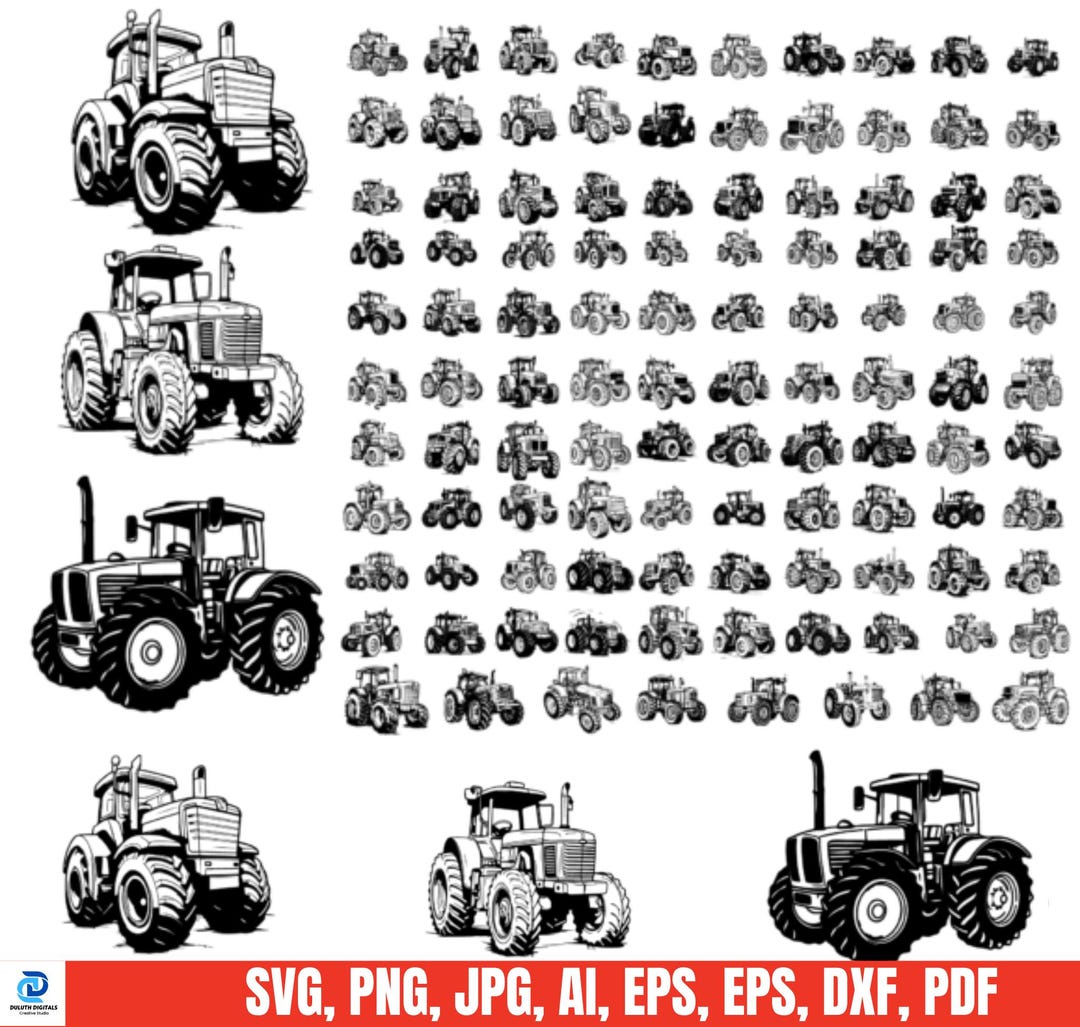 Tractor SVG Bundle, Tractor PNG Bundle, Tractor Clipart, Tractor SVG ...