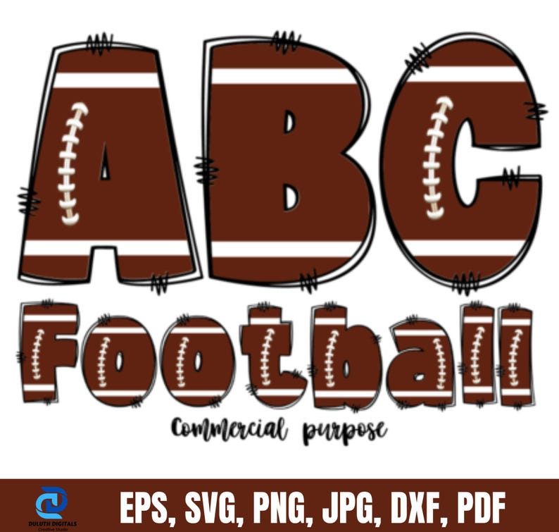 Football Alphabet and Numbers PNG Bundle, Varsity Font Png, Football ...