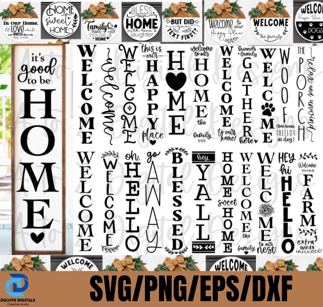 Porch Sign Svg, Porch Sign Svg Bundle, Welcome Svg, Vertical Welcome ...
