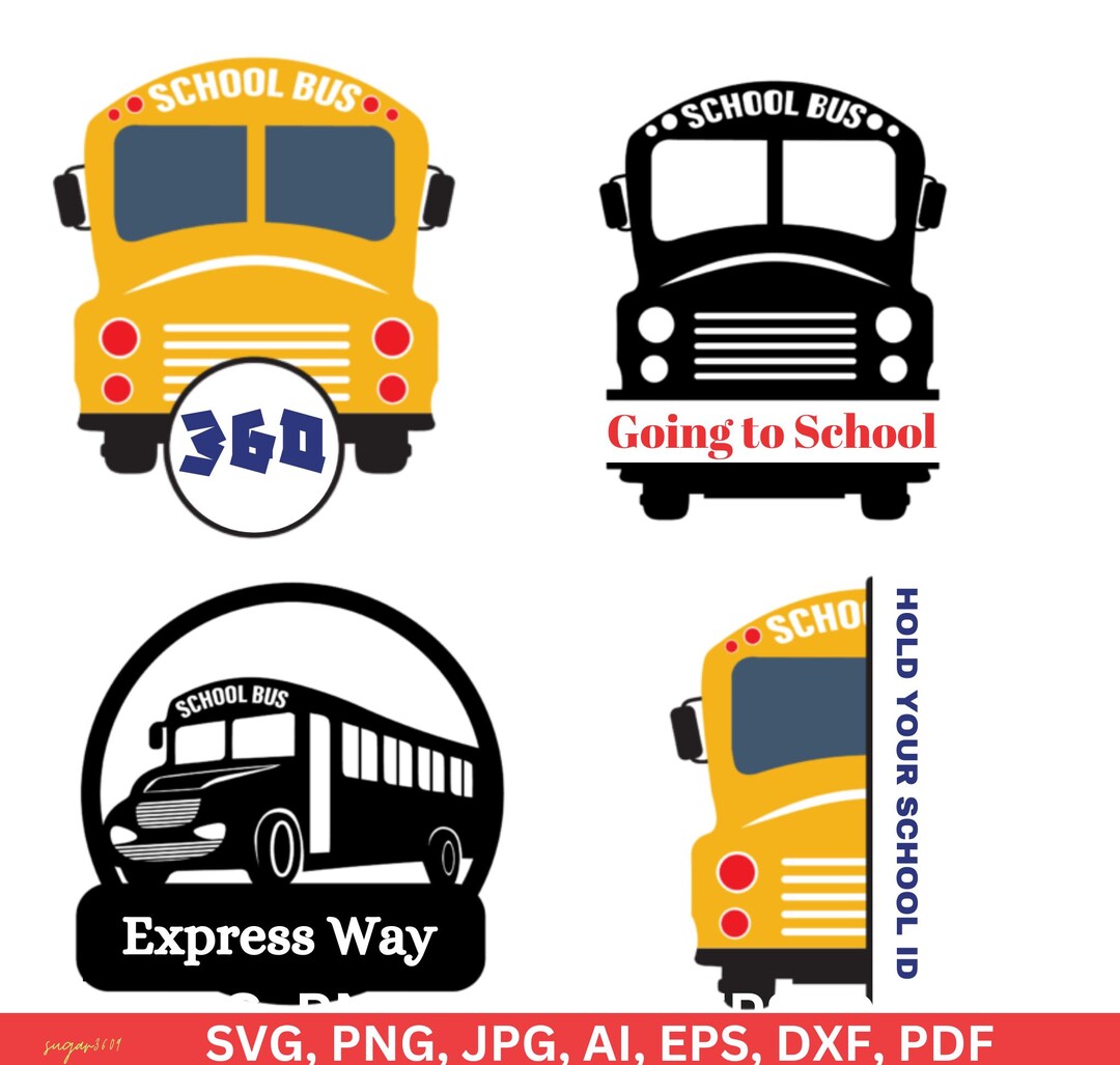 School Bus SVG School Clip Art Cut Files PNG File Digital Download ...