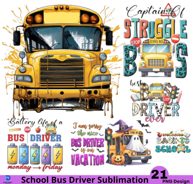 Retro Bus SVG & PNG Files for DTF, Sublimation, Cutting Machines ...