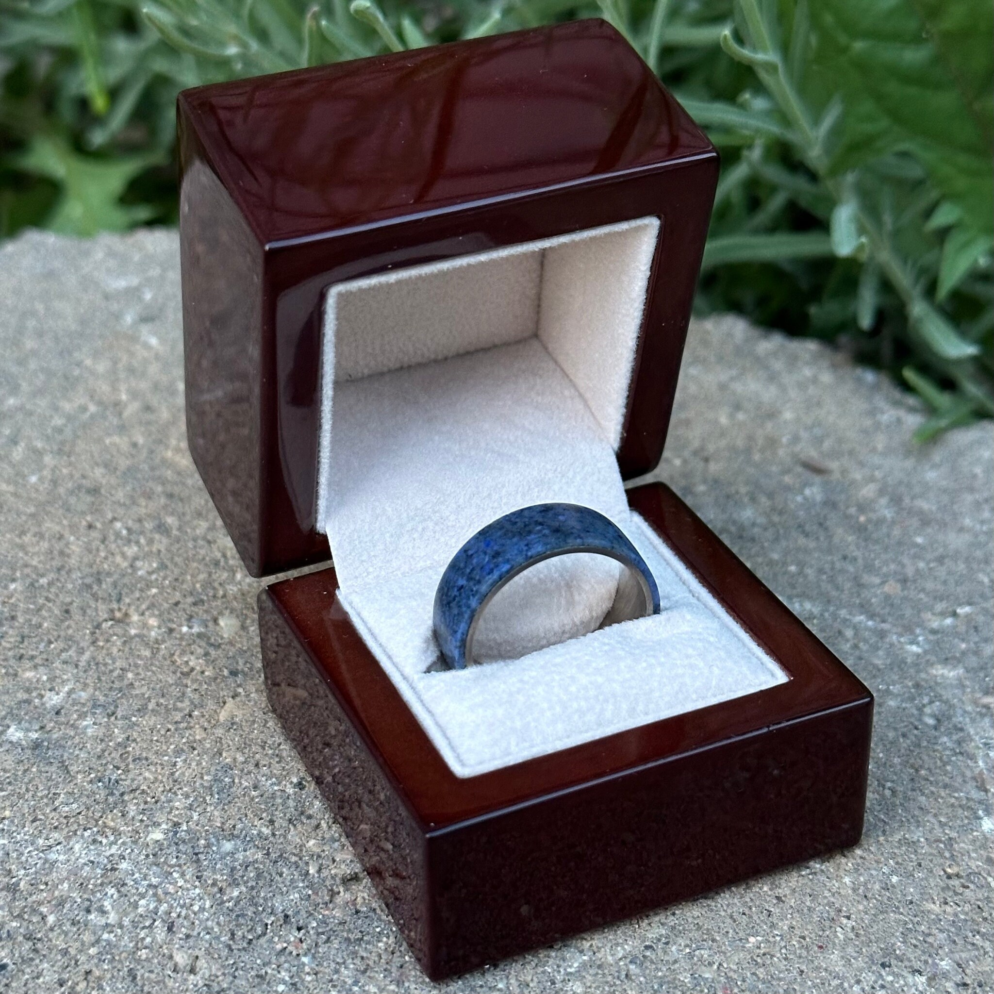 Solid Dumortierite Ring, Solid Rock Band Ring, Solid Mineral Band Ring ...
