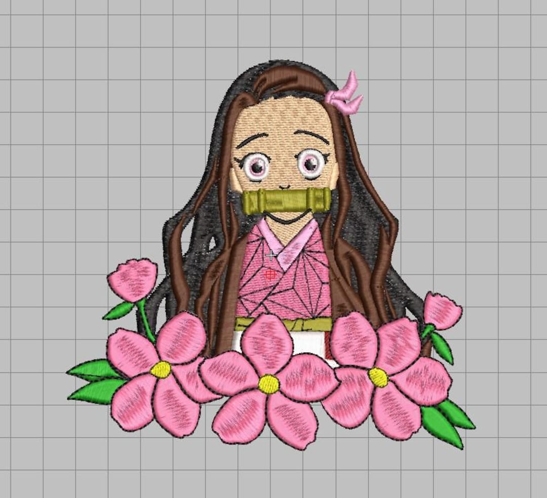 Cherry Blossom Nezuko Embroidery Design 120mm - Etsy