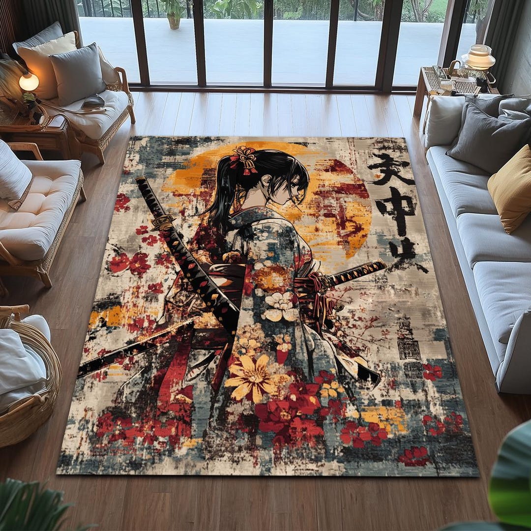 Anime Area Rug, Manga Rug, Japanese Animation Inspired Rug, Unique Rug ...