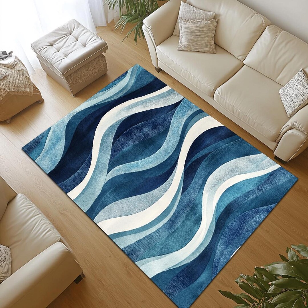 Ocean Wave Rug, Sea Floor Mat, Sea Rug, Nautical Floor Mat, Sea Wave ...