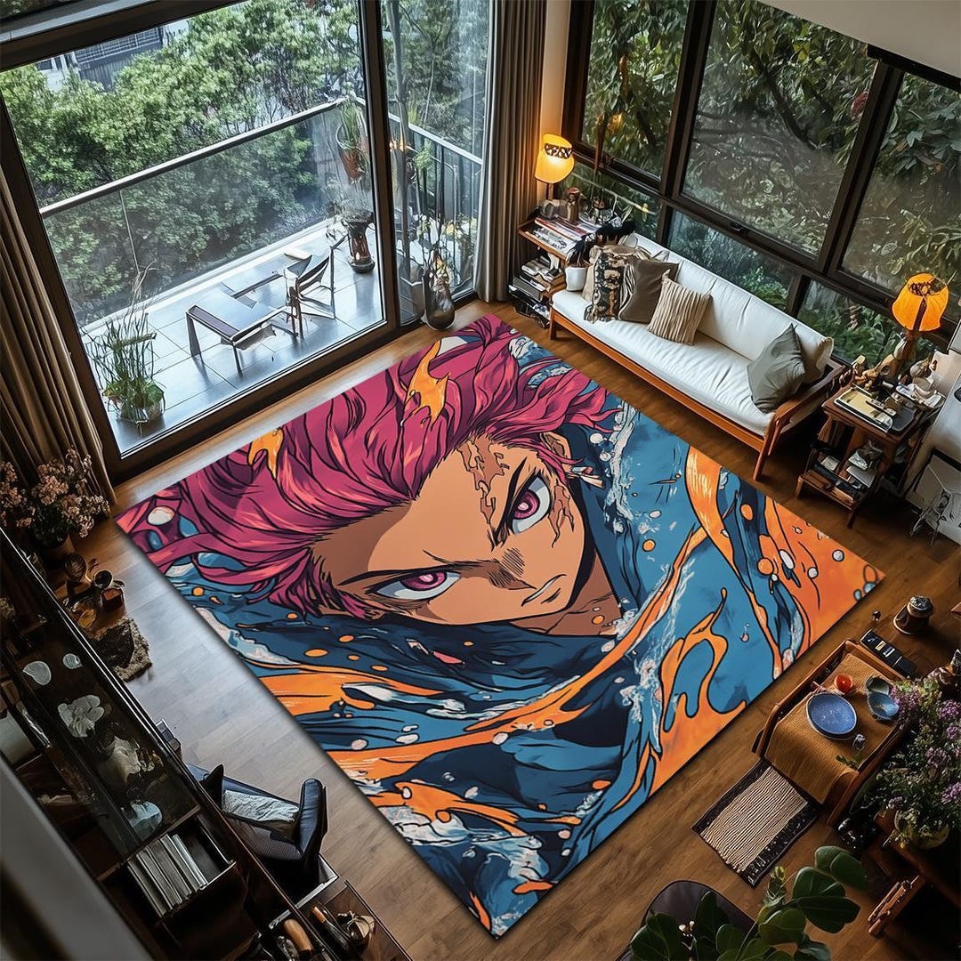 Anime Character Area Rug, Japanese Floor Mat - Etsy