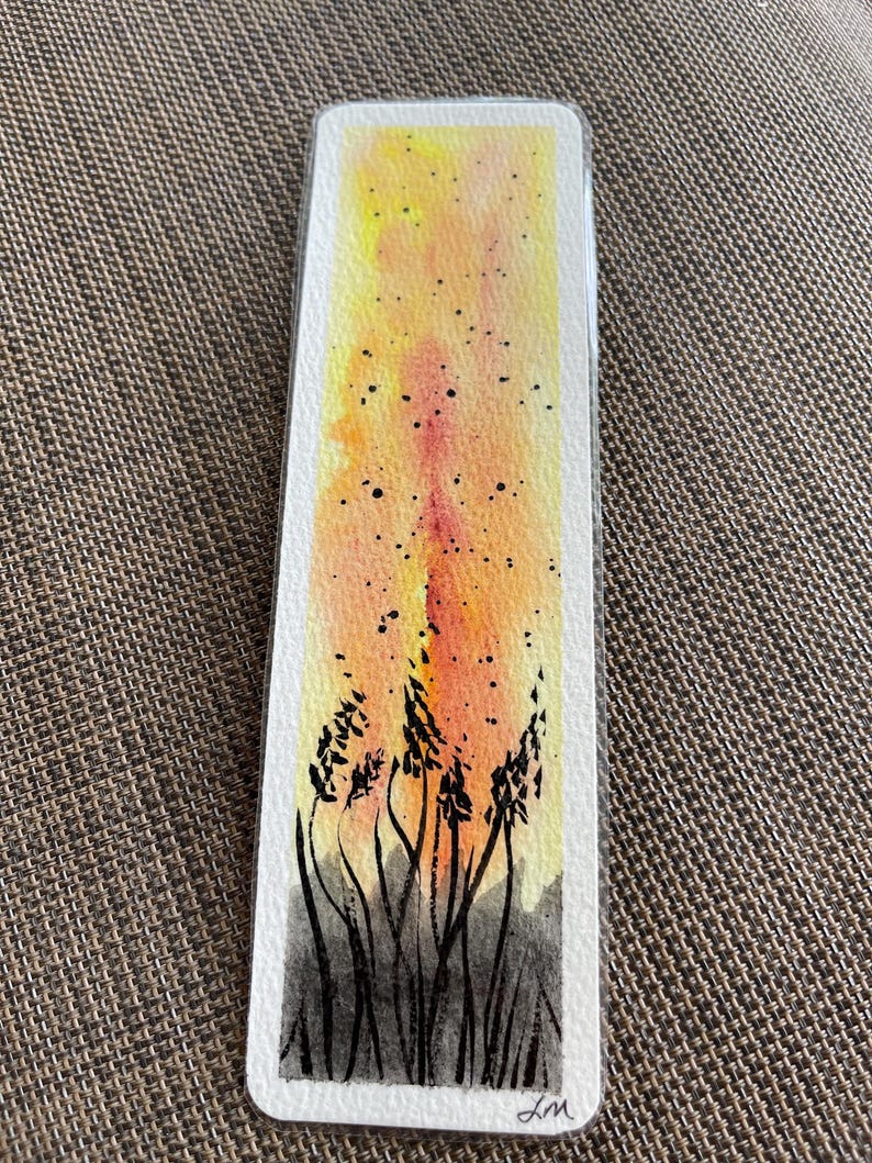 Handmade Laminated Watercolor Bookmark: Floral Ladybug Design - Etsy