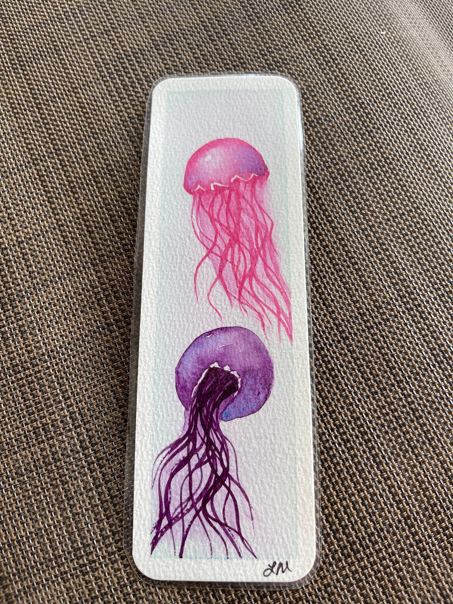 Handmade Laminated Jellyfish Watercolor Bookmark - Etsy