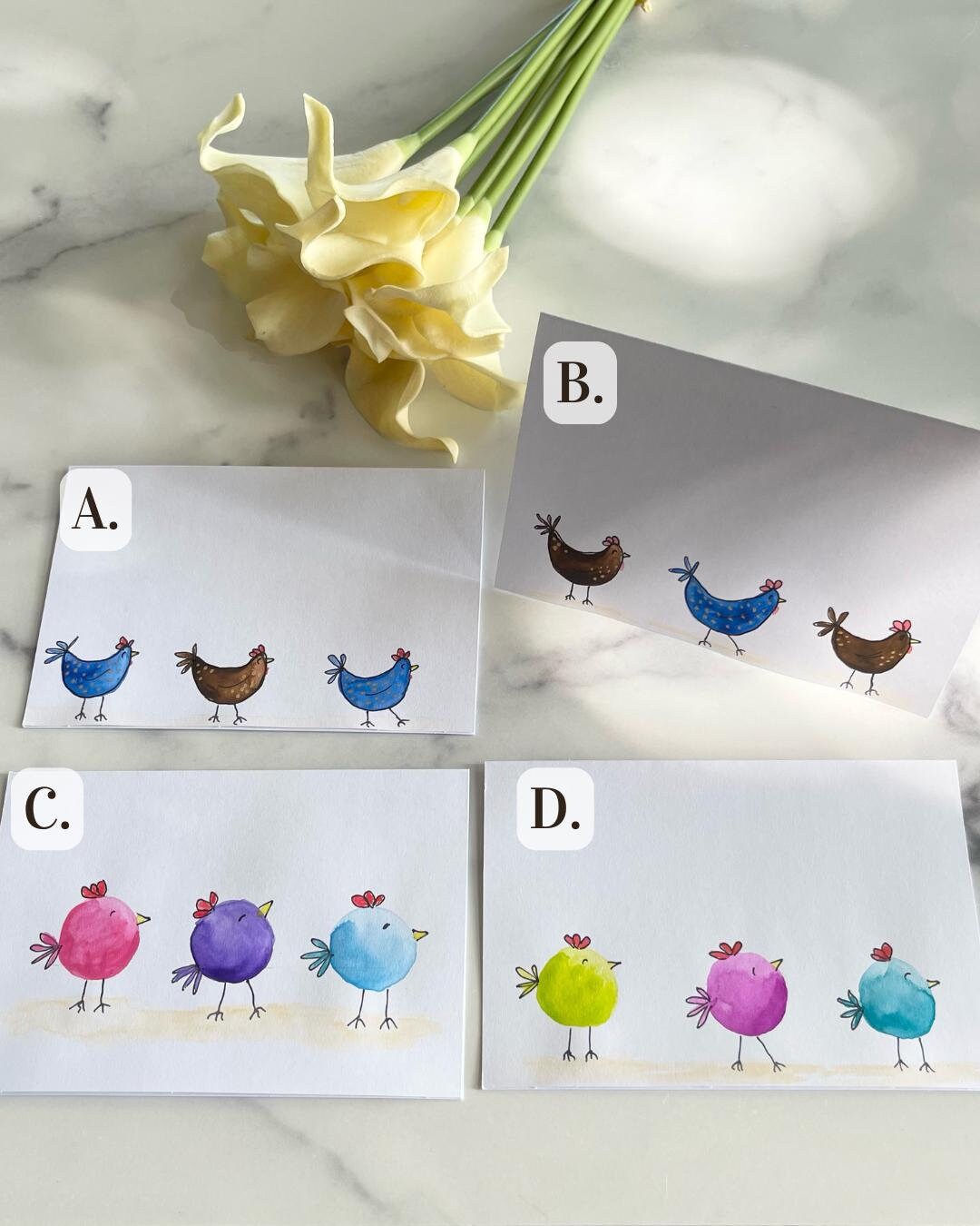 Whimsical Chicken Notecards - Etsy